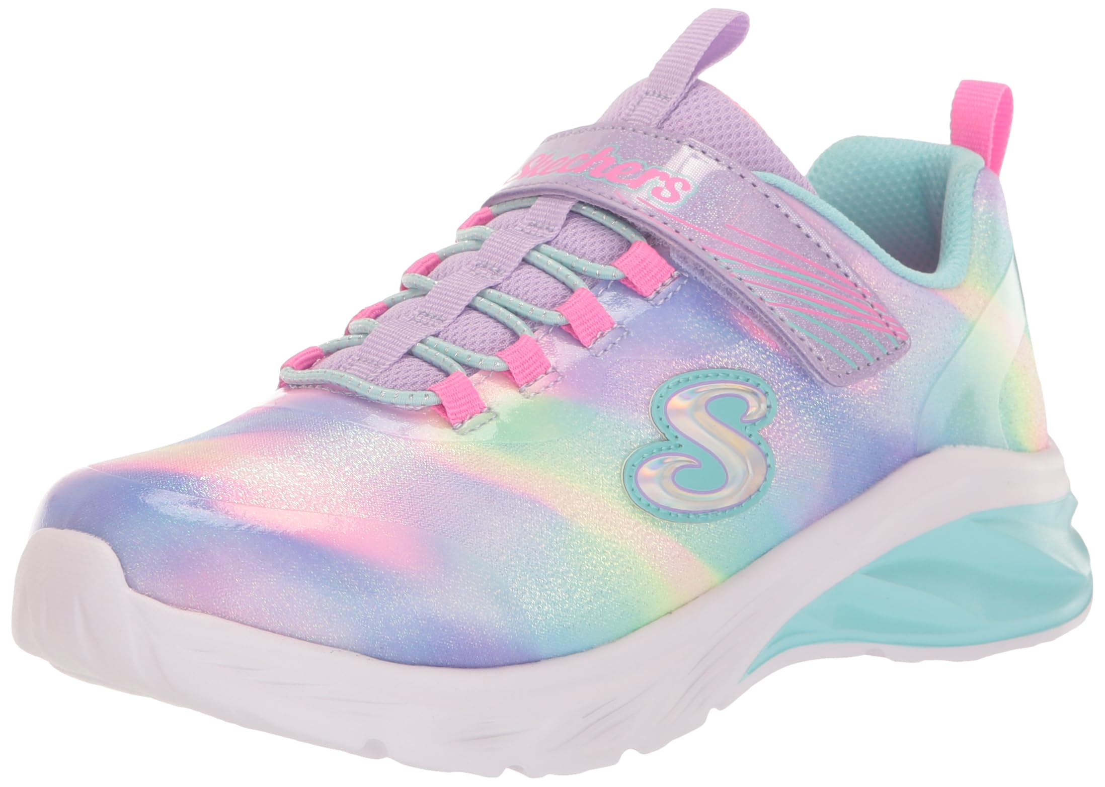 Skechers Unisex-Child Coastline Sneaker, Lavender/Multi, 2 Little Kid