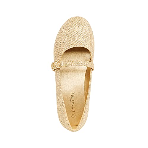 DREAM PAIRS Girls KFA220 Mary Jane Ballet Flat Dress Shoes Gold Size 2 Little Kid