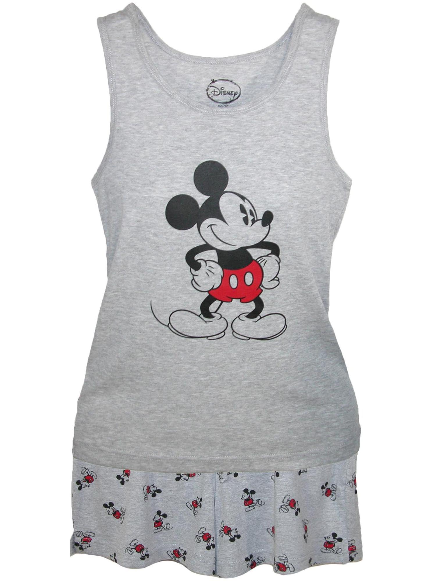 Disney Mickey Mouse Tank and Shorts Pajama Set, XL, Grey