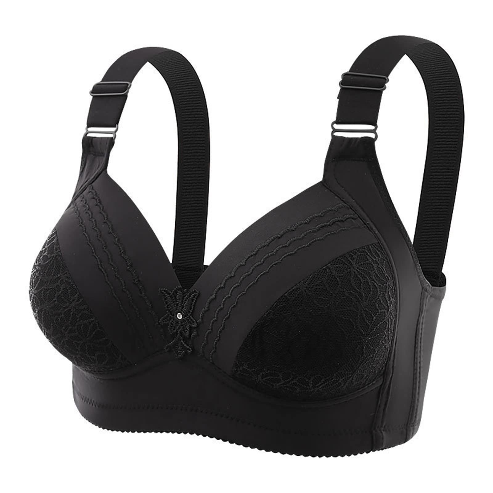 Lighting Deals Bras for Sagging Breasts Plus Size Back Fat Coverage No Underwire Everyday Bra Elderly Women Soft Wireless Push Up Bra Today 2023 Clearance