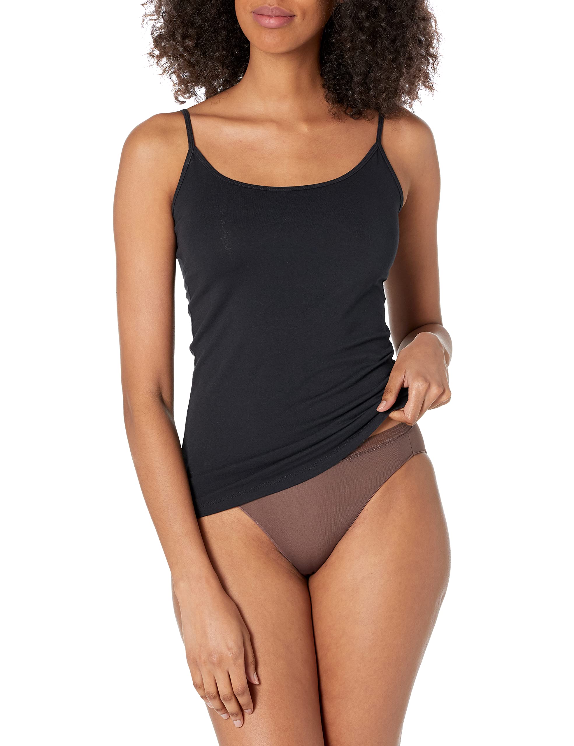 Amazon Essentials Women's Slim-Fit Camisole, Pack of 4, Black, X-Large