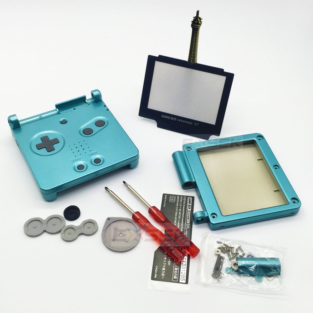 EXSEK Replacement Housing Shell Pack Compatible with Gameboy Advance SP (Turquoise)