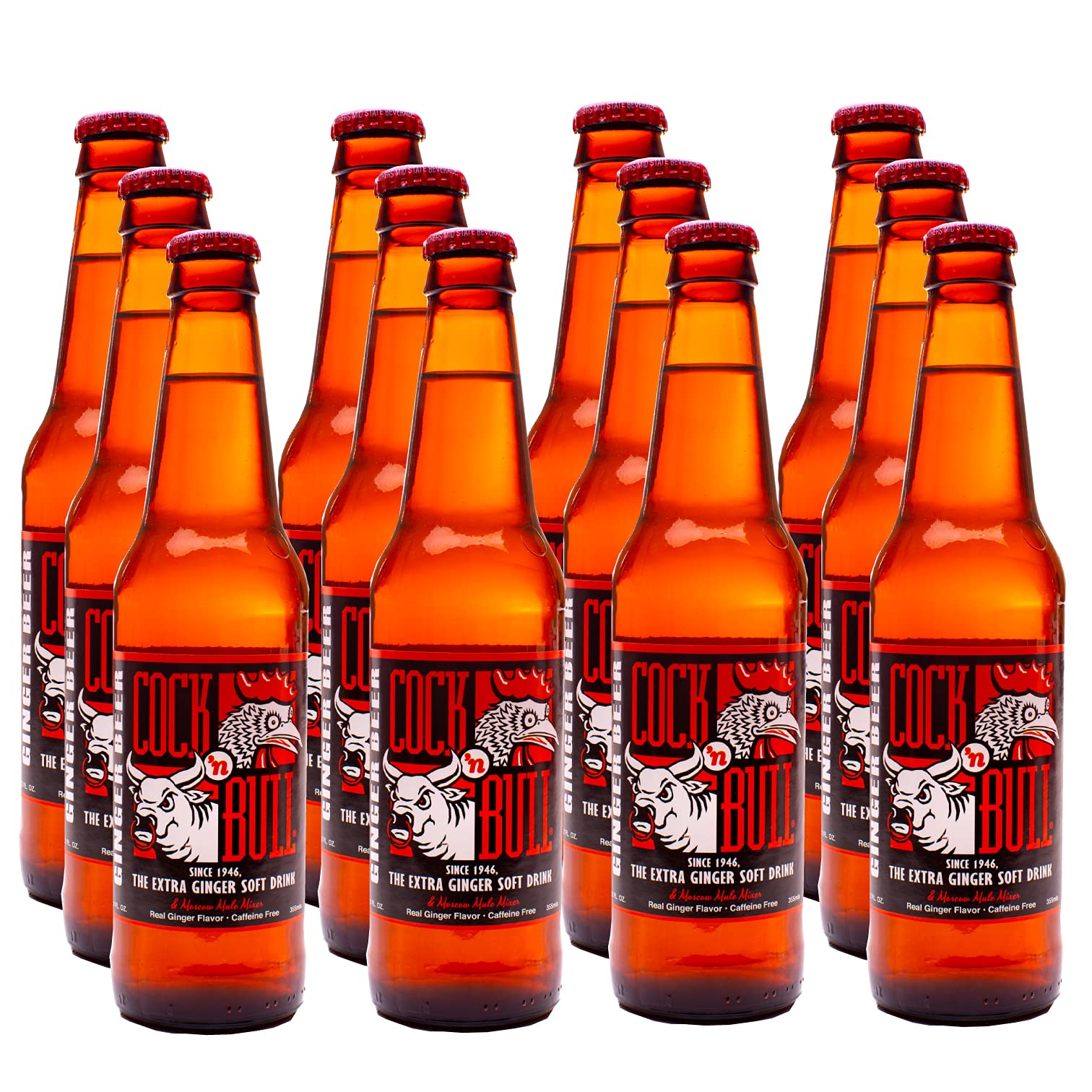 Cock 'n Bull Ginger Beer 12/12 fl. oz. (355ml) Glass Bottle Case (12-Pack)
