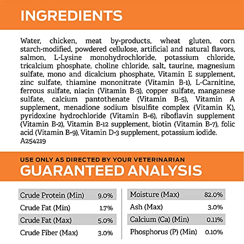 Purina Pro Plan Veterinary Diets OM Overweight Management Savory Selects, Salmon Feline Formula Wet Cat Food, 5.5 oz., Case 24, 24 X 5.5 OZ