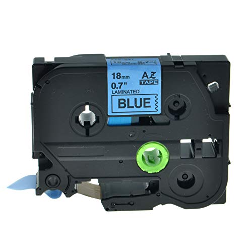 GREENCYCLE Compatible for Brother 3/4 Inch (18mm) x 8m TZ541 TZe541 TZ-541 TZe-541 AZE541 Laminated Label Tape for P Touch Cube PT-D400 PT-D600 PT-D400AD PT2730VP Label Maker (Black on Blue, 8 Pack)