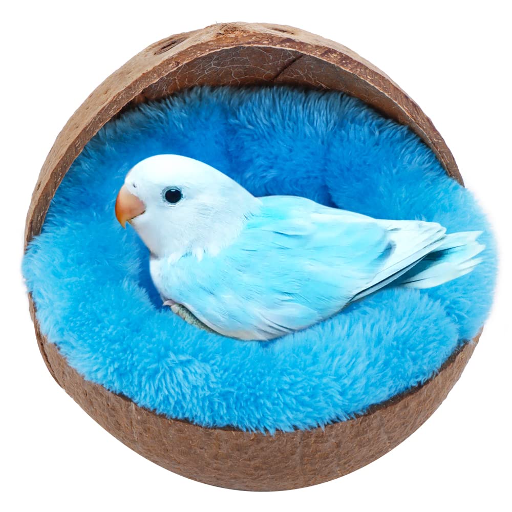 VTurboWay 2 Pack Bird Nest Mat, Bird Coconut Shell Pad for Bird Parrot Budgie Parakeet Cockatiel Conure Lovebird Canary Finch Nest (Colors May Vary)