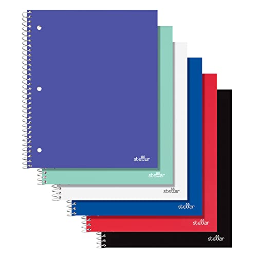 Office DepotÂź Brand Stellar Poly Notebook, 8-1/2" x 11",1 Subject, College Ruled, 80 Sheets, Assorted Colors, Pack Of 8