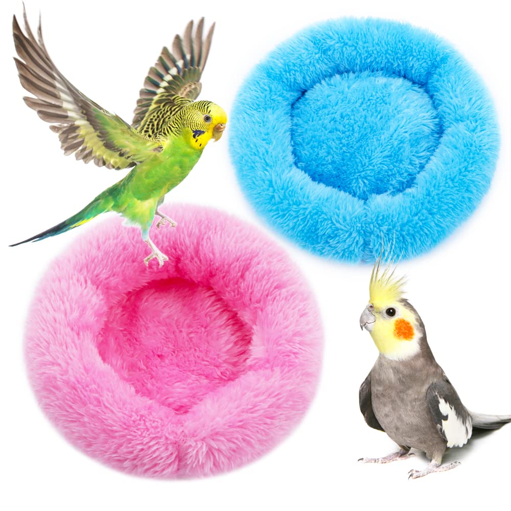 VTurboWay 2 Pack Bird Nest Mat, Bird Coconut Shell Pad for Bird Parrot Budgie Parakeet Cockatiel Conure Lovebird Canary Finch Nest (Colors May Vary)