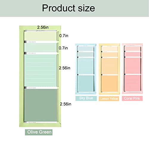 Sticky Notes Set,Neutral Cute Sticky Notes Kawaii Sticky Notes,Cute School Supplies Aesthetic Set,Bible Journaling Study Office Supplies,Self-Stick Index Tabs,Grid Sticky Notes 480sheets(Olive Green)