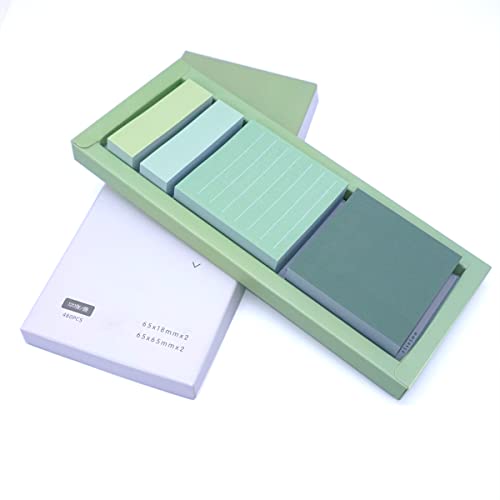 Sticky Notes Set,Neutral Cute Sticky Notes Kawaii Sticky Notes,Cute School Supplies Aesthetic Set,Bible Journaling Study Office Supplies,Self-Stick Index Tabs,Grid Sticky Notes 480sheets(Olive Green)