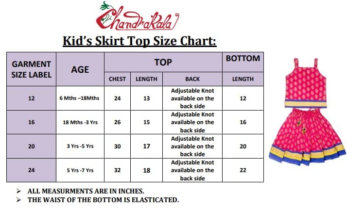 Chandrakala Kids Holi Special Eid Gifts, Lehenga Choli Set for Girls, Pink,5-7 Years (KL102MAG4)