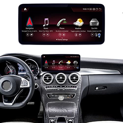 Road Top Android 12 Car Stereo 10.25" Car Touch Screen for Mercedes Benz C GLC Class W205 2015-2018 Year Car with NTG5.0, 8GB+128GB Support Wireless Carplay, Global Weather,OTA Upgrade,Voice Control