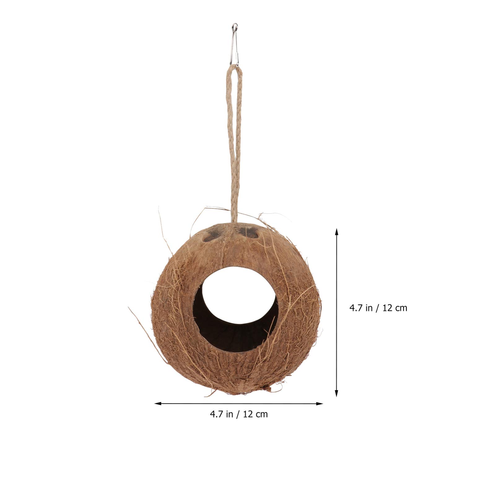 Hanging Coconut Shell Bird Nest Natural Coconut Hideaway Bird House Hut Breeding Nesting Bird Cage Box for Hamster Parakeets Love Birds Canary