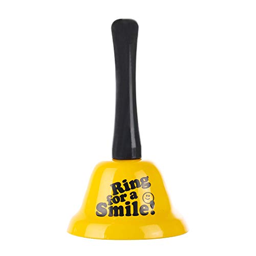 VABNEER Hand Bell Metal Tea Bell Service Bell Gold Hand Bell School Small Hand Bell for Adults (Yellow)