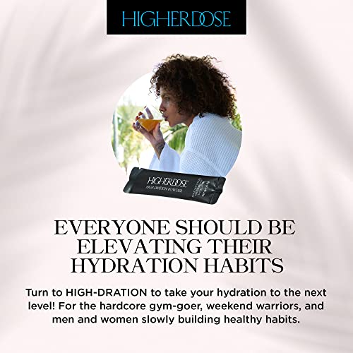 HigherDOSE HIGH-DRATION Electrolytes Powder No Sugar Added β Energizing Paleo & Keto Friendly Post Workout Recovery Drink Hydrate Packets Made With Real Watermelon & Coconut β 15 Servings