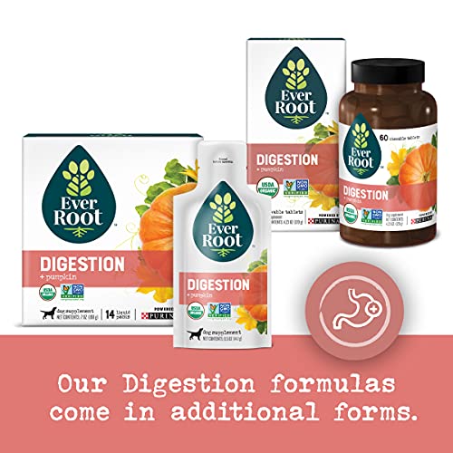 EverRoot Organic Dog Supplement by Purina, Digestion Chewable Tablet with Pumpkin for Dogs - 4.23 oz. Canister
