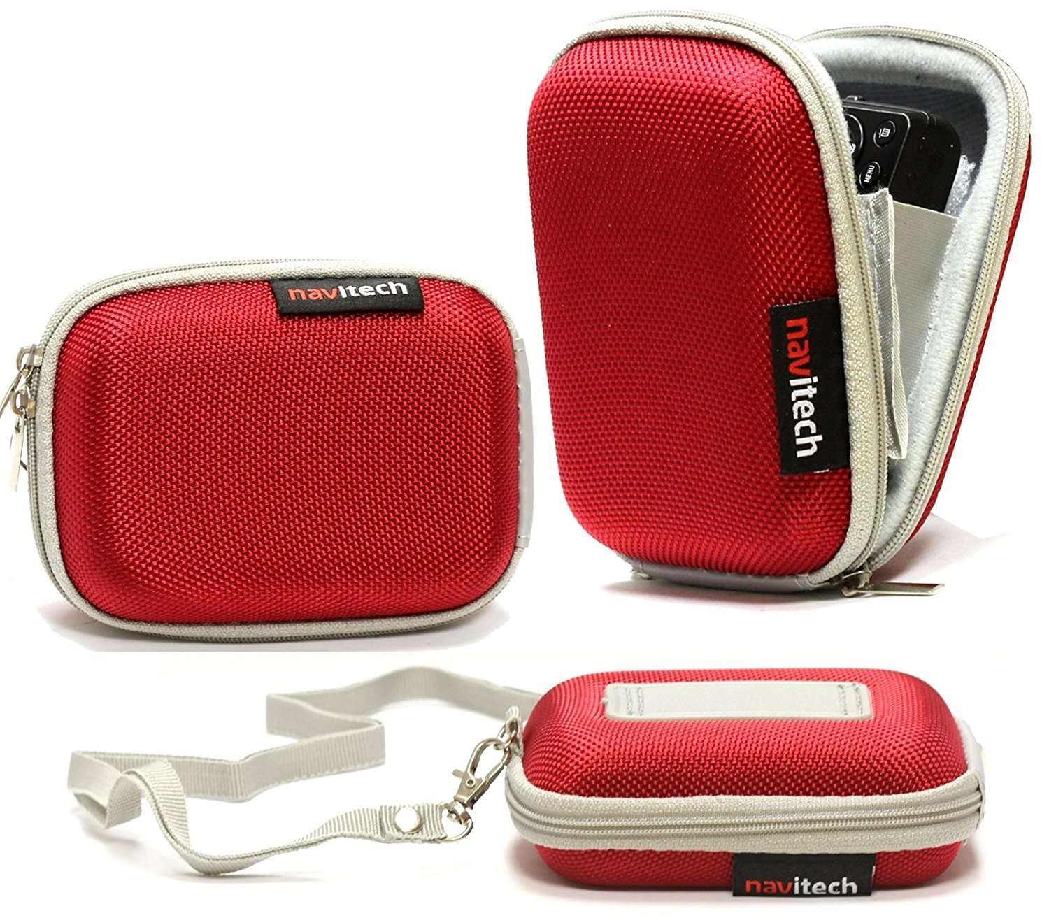 Navitech Red Hard Water Resistant Hard Camera Case Compatible With Canon PowerShot SX620 HS Compact Camera