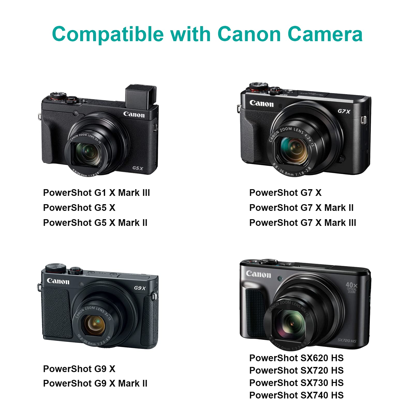 Hisewen NB-13L Battery 2 Pack and Dual USB Charger for Canon PowerShot G7 X Mark II, G7 X, G1 X Mark III, G5 X, G9 X, G9 X Mark II, SX620 HS, SX720 HS, SX730 HS, SX740 HS