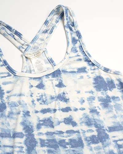 Lucky Brand Women's Pajama Set - 2 Piece Cross Back Tank Top and Sleep Shorts (S-XL), Size Small, Blue Tie Dye