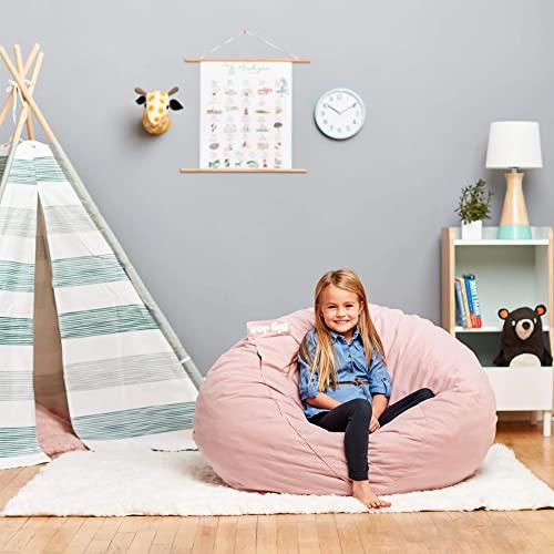 Big Joe Fuf Medium Foam Filled Bean Bag Chair with Removable Cover, Desert Rose Lenox, 3ft Big