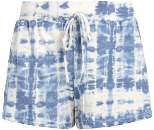 Lucky Brand Women's Pajama Set - 2 Piece Cross Back Tank Top and Sleep Shorts (S-XL), Size Small, Blue Tie Dye