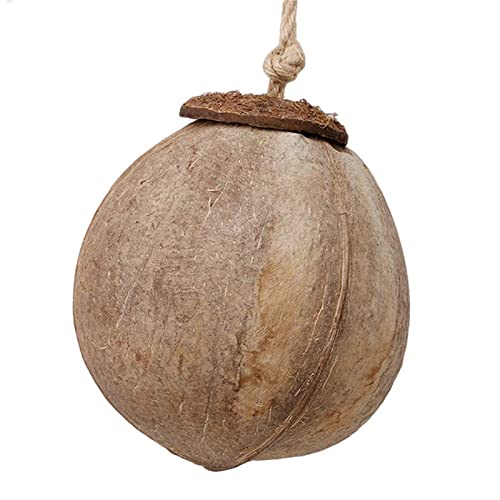 TATBUL Pets Hammocks Bird's Nest Natural Coconut Shell Small Pet Bird Parrot Cage Bird's Nest Hut Round Bed Hammock Aviary