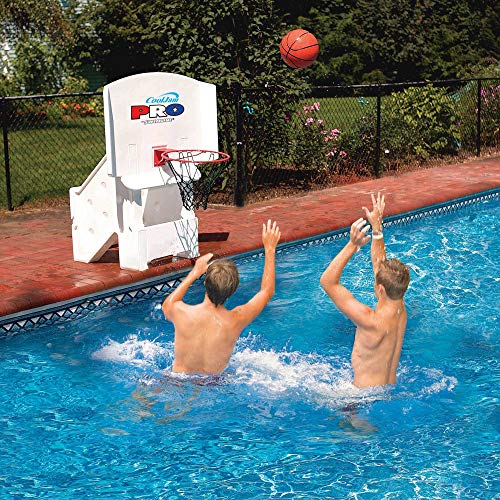 Swimline Super Wide Inground Swimming Pool Basketball Hoop & Volleyball Net