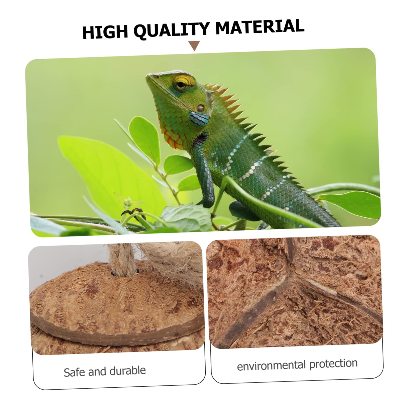POPETPOP Natural Lizard Nest Kit 2-Piece Pet Villa Nest Vine Cozy Warm Bed for Small Reptiles Semi-Closed for Temperature Retention Pet Enthusiasts