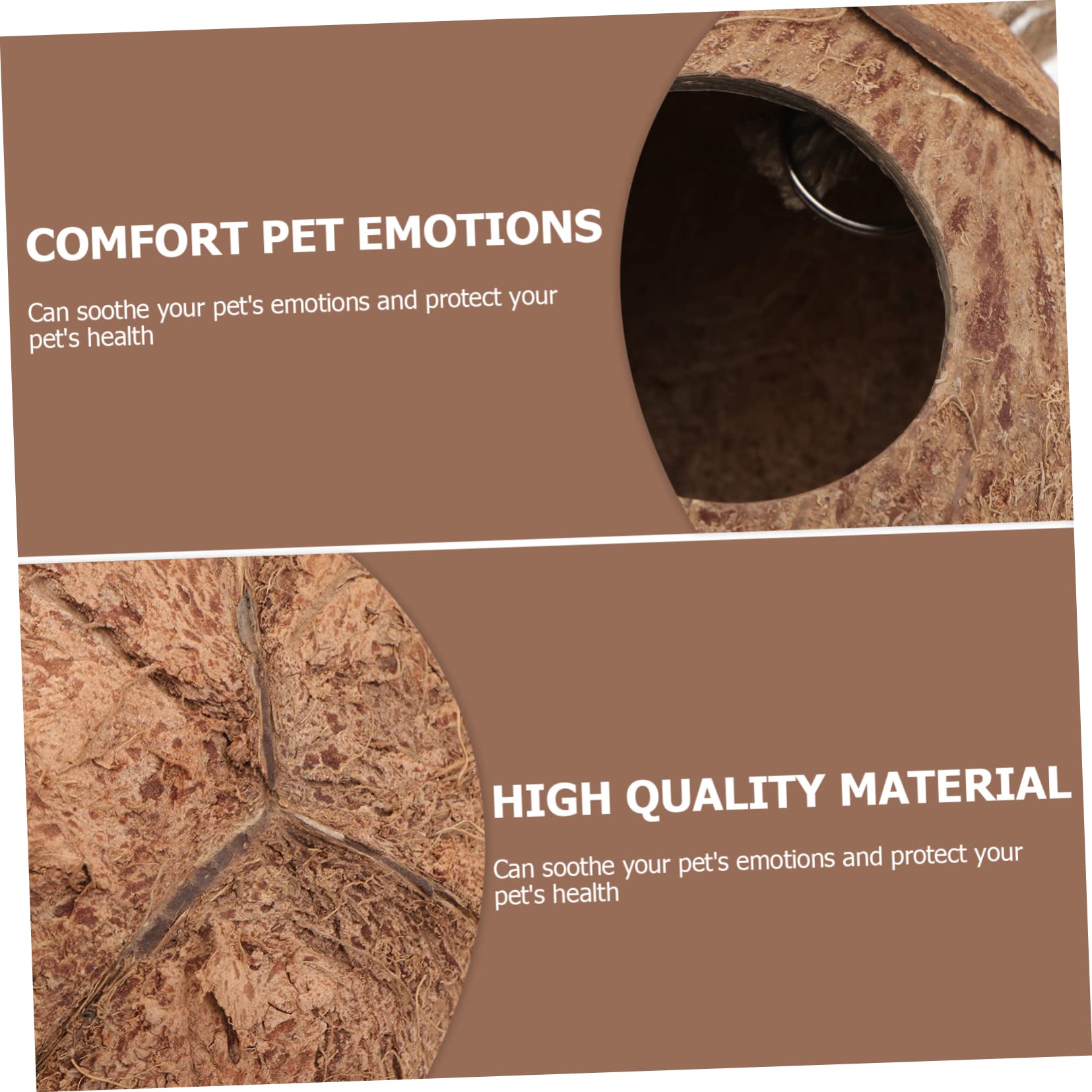 POPETPOP Natural Lizard Nest Kit 2-Piece Pet Villa Nest Vine Cozy Warm Bed for Small Reptiles Semi-Closed for Temperature Retention Pet Enthusiasts