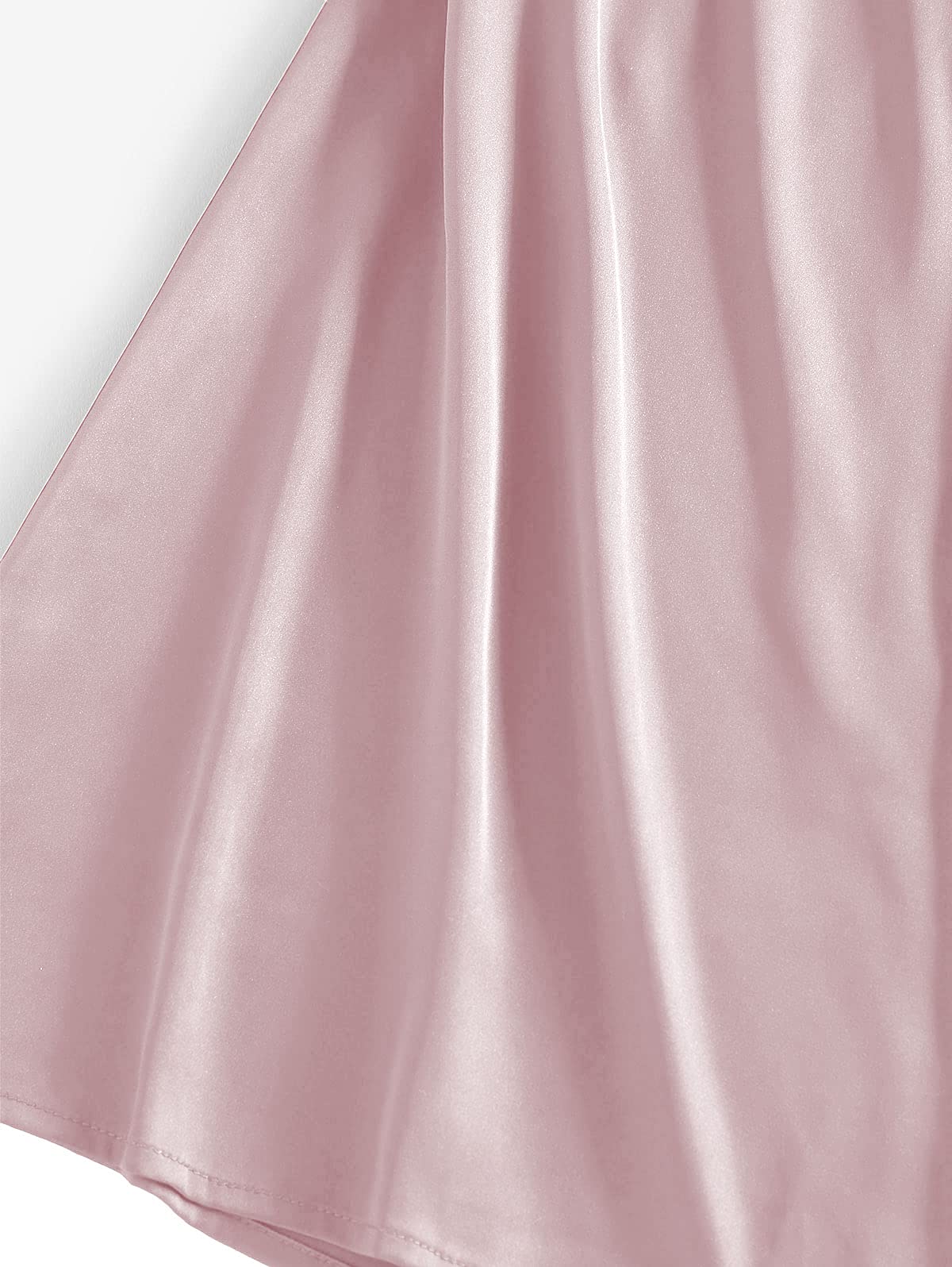 ZAFUL Women's Satin Sleeveless Spaghetti Strap Mini Dress Sexy Slip Cowl Neck Silky Cocktail Party Dresses (L, Light Pink)