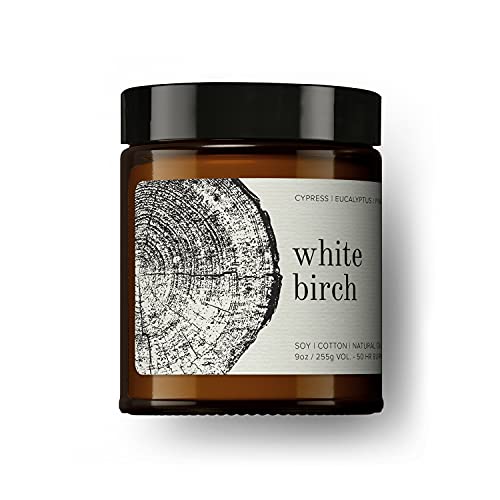 Broken Top - White Birch|9 oz. Cyprus, Eucalyptus & Pine. Pure Soy Wax Candle. 50-Hour Burn Time. Natural Cotton Wick, Vegan, No Parabens, No Phthalates