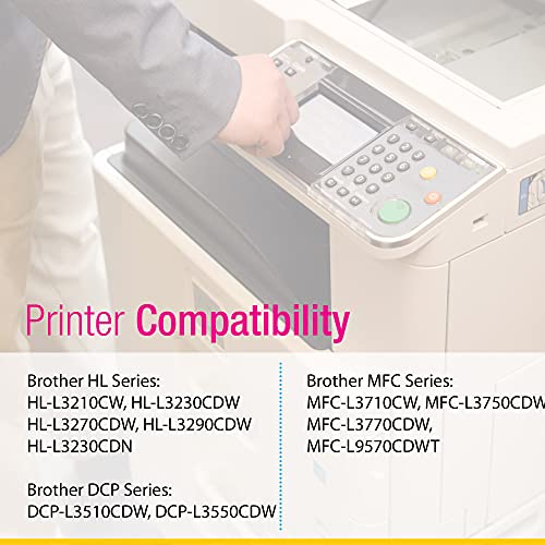 CS Compatible Toner Cartridge Replacement for Brother TN227 TN-227 TN227BK TN223 TN-223BK HL-L3210CW HL-L3290CDW HL-L3270CDW HL-L3230CDW MFC-L3710CW MFC-L3750CDW MFC-L3770CDW Toner (4-Pack)