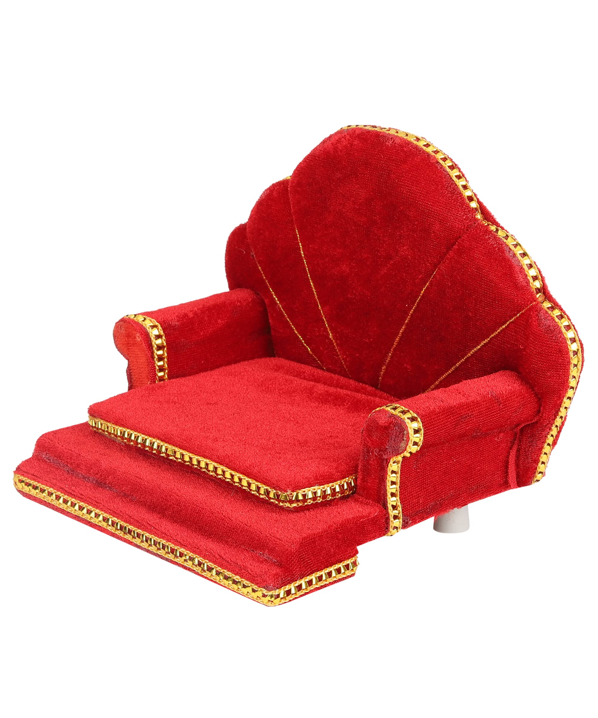 NAVRANG Wooden Laddu Gopal's Meenakari Singhasan for Mandir/God Idols/Pooja Chowki/Kanhaji Sinhasan Red Colour