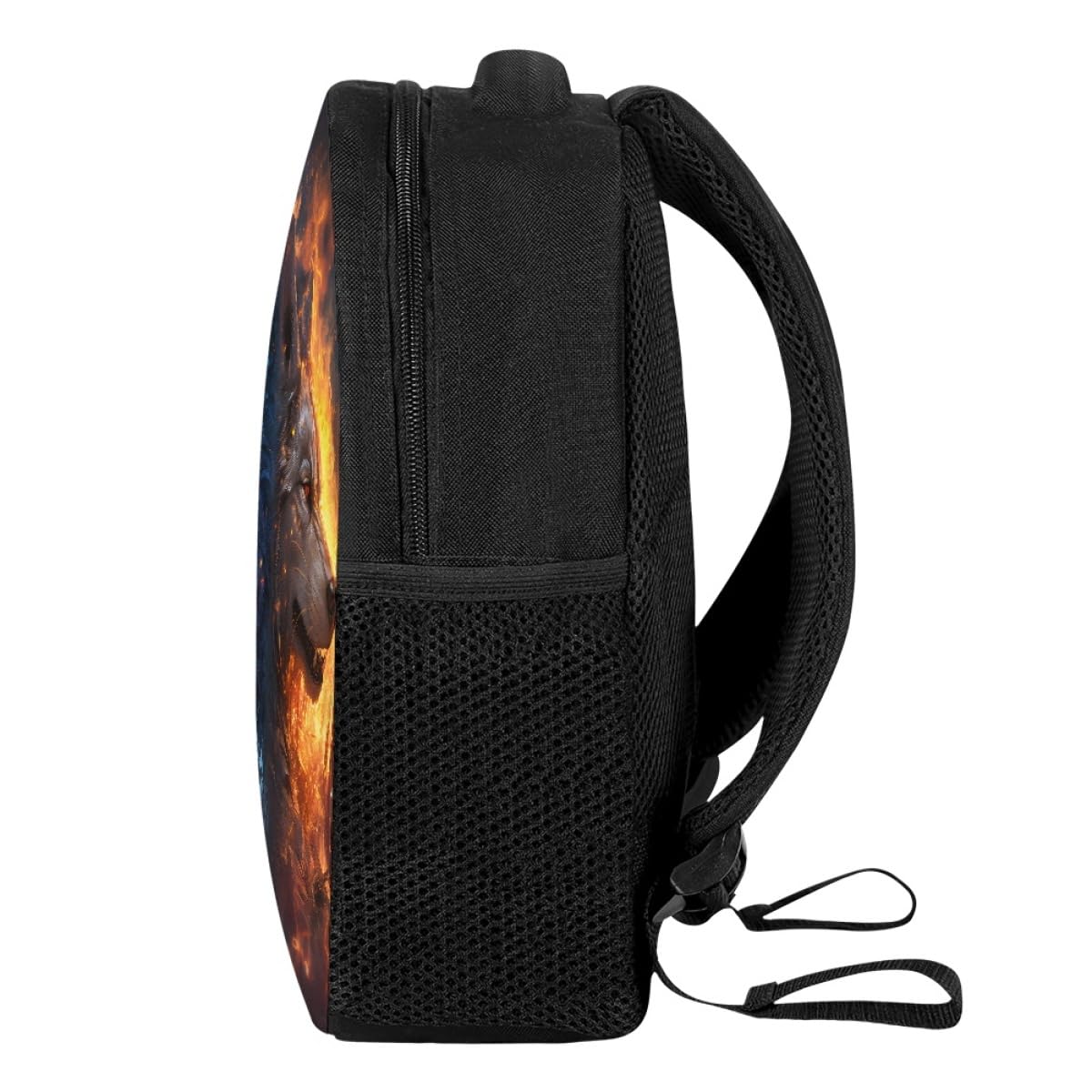 KIDVOVOU Cool Fire Ice Wolf Backpacks for Boys Girls Teens School Bag Elementary Back to School Bag Bookbag Travel Hiking Daypacks