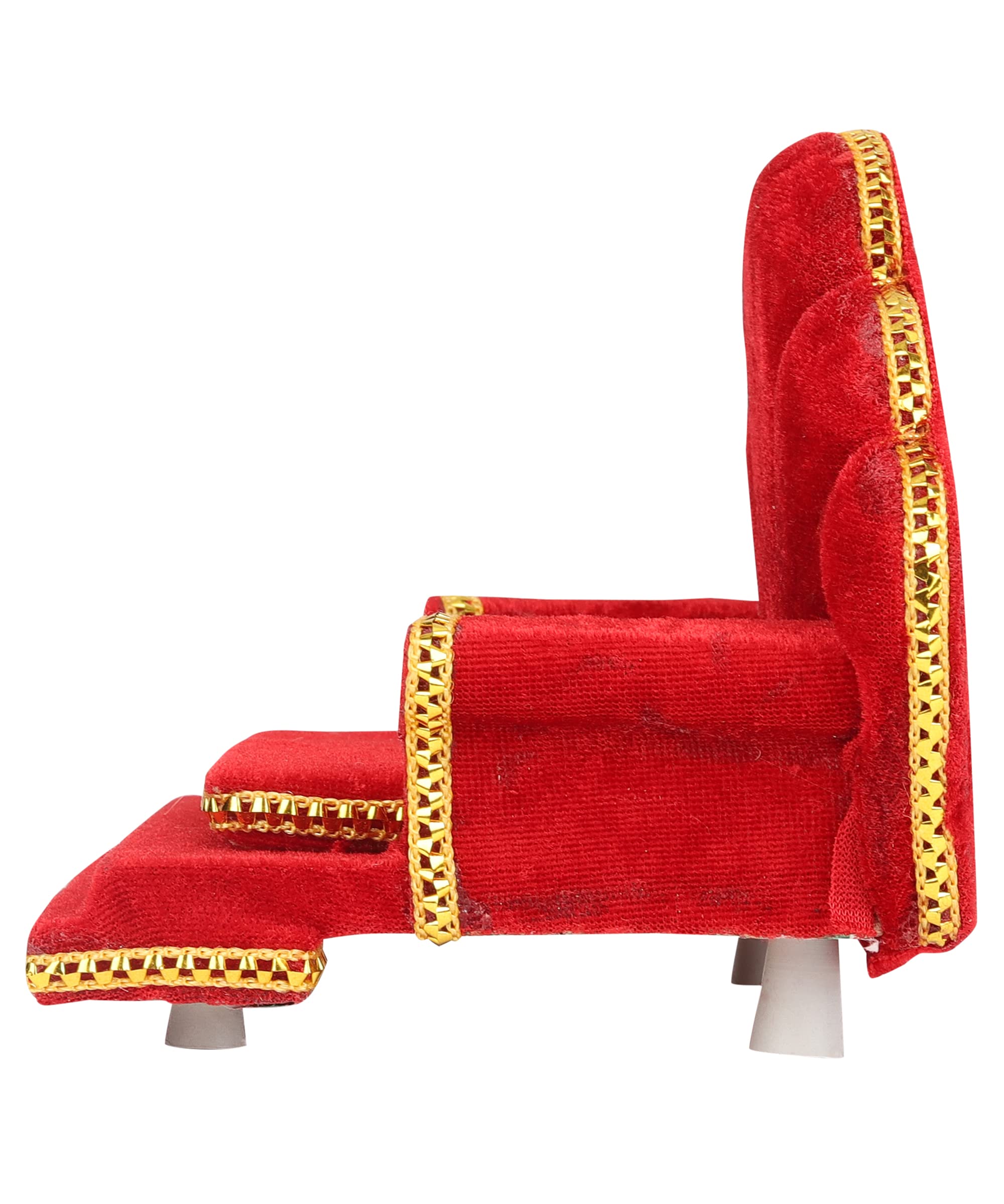 NAVRANG Wooden Laddu Gopal's Meenakari Singhasan for Mandir/God Idols/Pooja Chowki/Kanhaji Sinhasan Red Colour