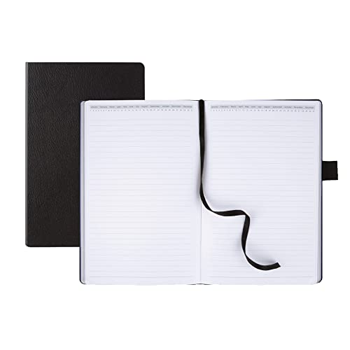 Office DepotĀ® Brand Premium Hardcover Business Journal, 8 1/2" x 5 1/2", Narrow Ruled, 192 Pages (96 Sheets), Black