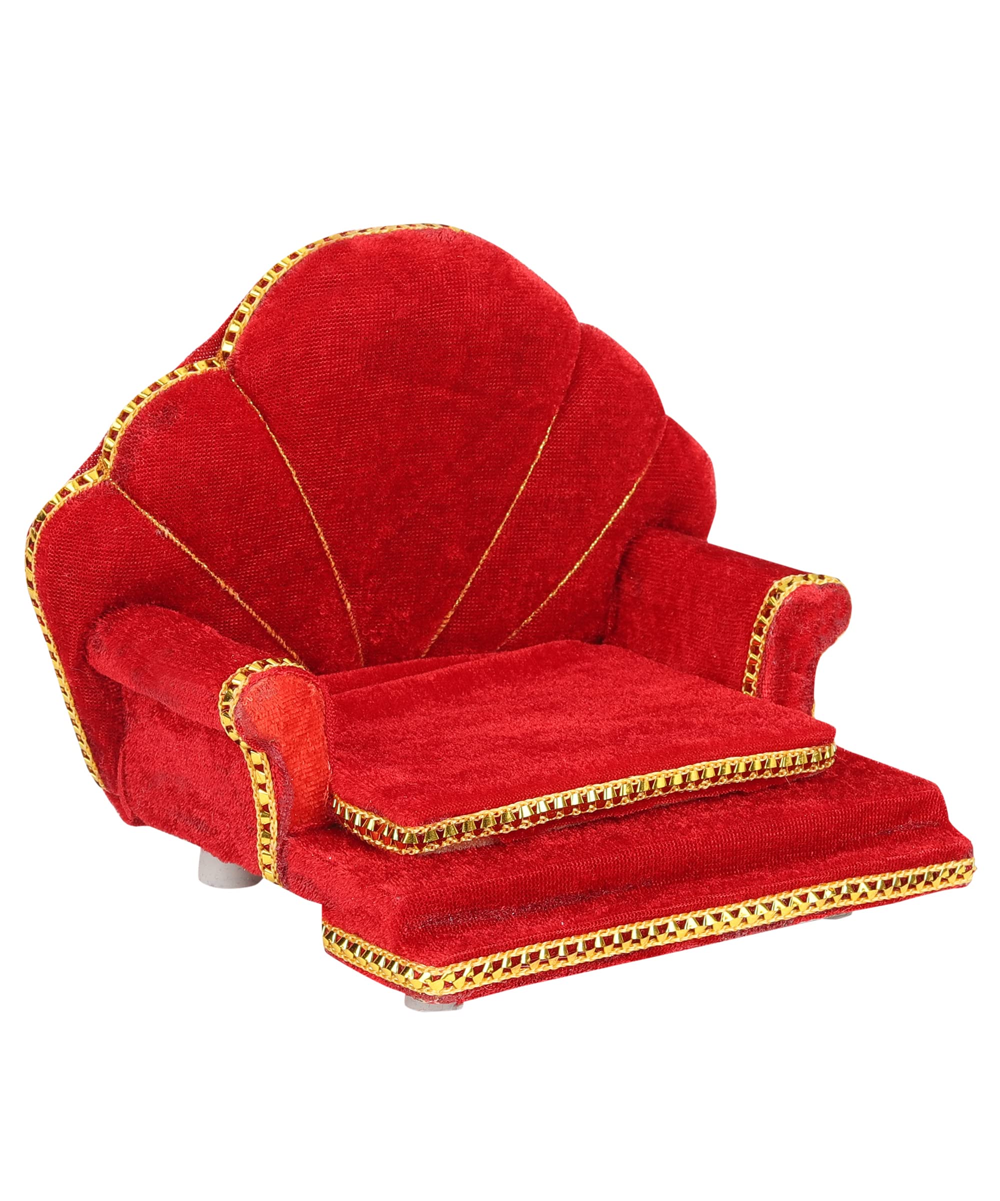 NAVRANG Wooden Laddu Gopal's Meenakari Singhasan for Mandir/God Idols/Pooja Chowki/Kanhaji Sinhasan Red Colour