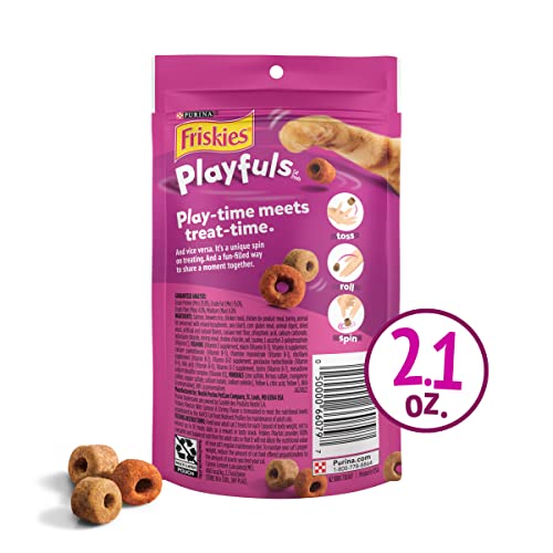 Friskies Purina Playfuls with Salmon and Shrimp Flavor Cat Treats - (10) 2.1 oz. Pouches