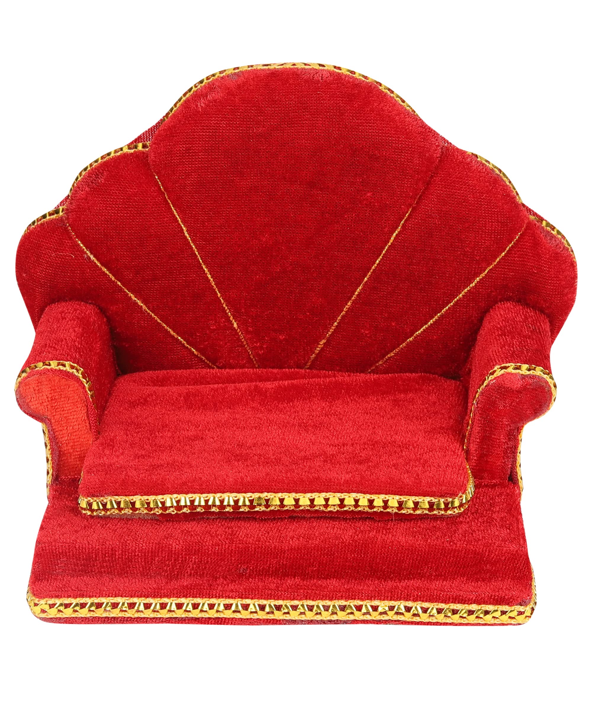 NAVRANG Wooden Laddu Gopal's Meenakari Singhasan for Mandir/God Idols/Pooja Chowki/Kanhaji Sinhasan Red Colour