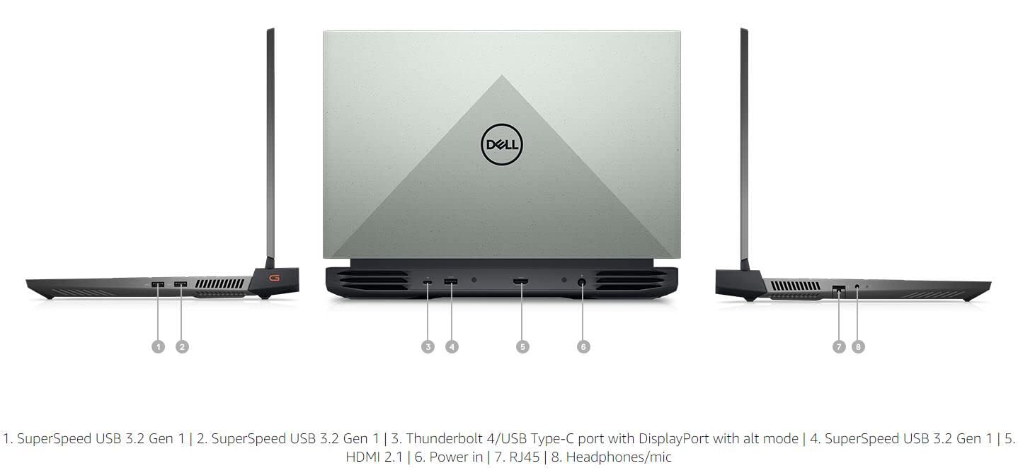 Dell Newest G15 15.6" 120Hz FHD Gaming Laptop, Intel i7-12700H 14-Core, NVIDIA RTX 3060, 64GB DDR5 2TB SSD, WiFi 6, Thunderbolt4, HDMI2.1, RJ45, Spector Green, Backlit Keyboard, Win11 Pro
