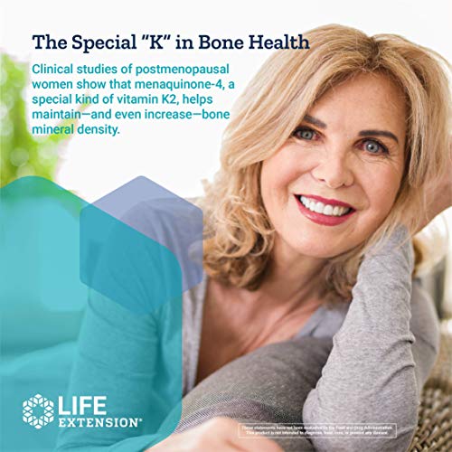 Life Extension Mega Vitamin K2 High Potency for Strong Bones β Daily Vitamin K2 Supplement for Healthy Bone Density Support & Heart Health β Non-GMO, Gluten-Free β 30 Capsules