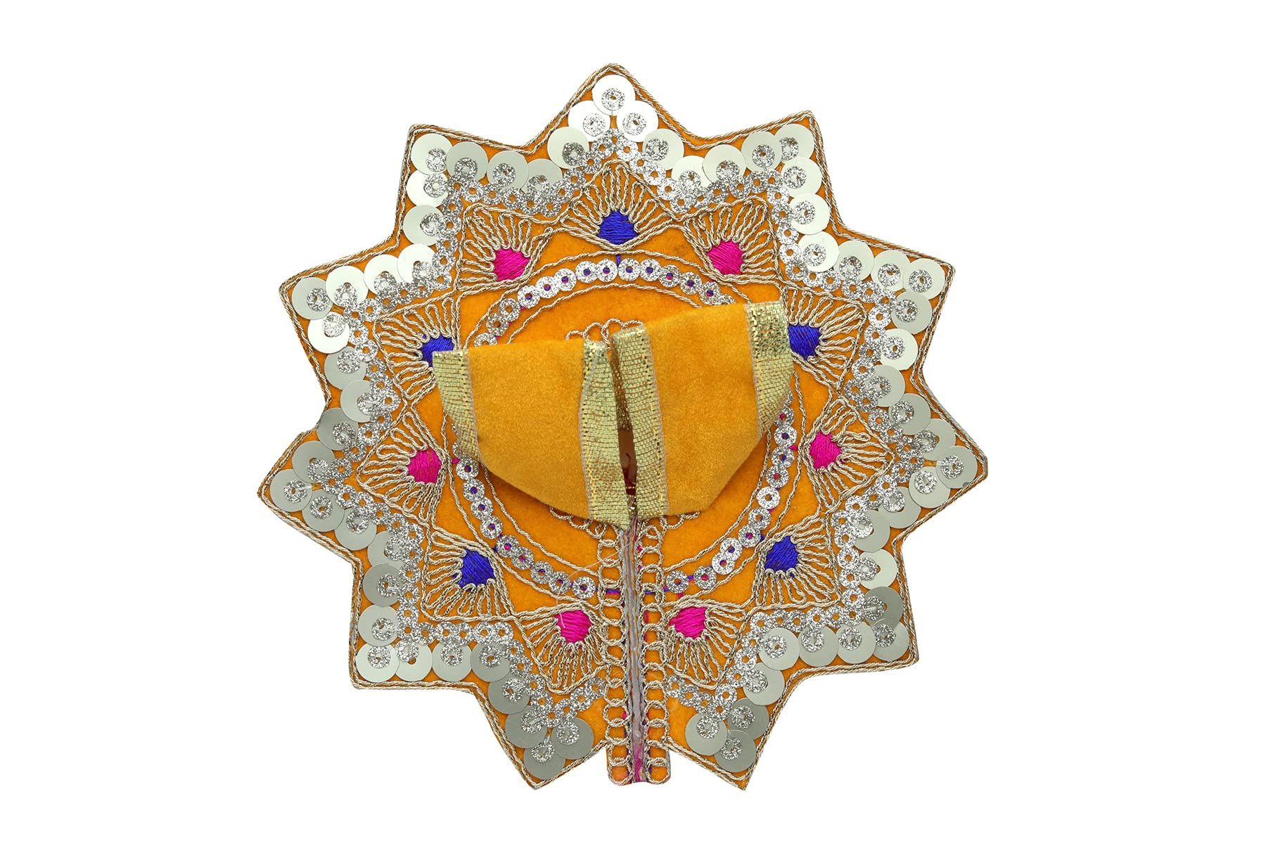 Aditri Creation Set of 2 Ladoo Laddu Gopal Dress Cloth Bhagwan Poshak of Indian God Bal Krishna Dev Vastra for Metal Idol Statue Indian Traditional Holi Festival(Size:-1-2 No. Dia :- 6")(Yellow,Pink)