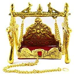 satisfactory nation Laddu Gopal Golden Jhula Bal Gopal Swing Kanha Ji Jhula Metal Jhula Swing Carousel Ladoo Gopal Jhula Janmashtami,Small