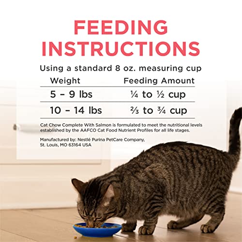 Cat Chow Complete High Protein with Salmon Cat Food Dry Formula - (4 Packs of 4) 3.15 lb. Bags