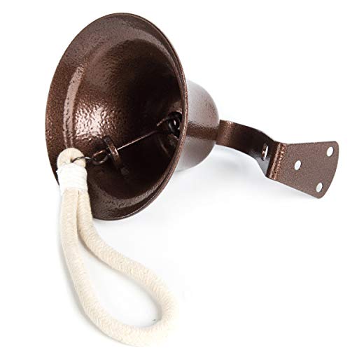 Hanging Bell Dinner Bell Outdoor Bell Bracket Mount Wall Bell Indoor Rope Bell Ship/Boat/Nautical/Door/School/Reception/Home/Church Bell(Copper)