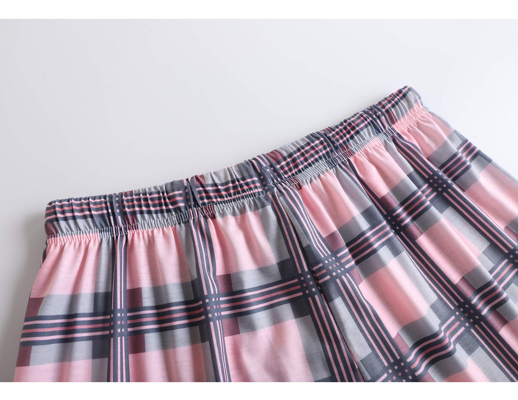 VENTELAN Women Pajamas Cute Heart Tank Top Plaid Shorts Set Summer PJS XL