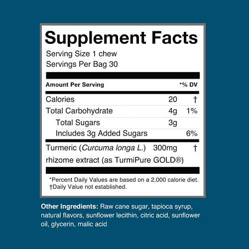 humanN Turmeric Curcumin Chews Supplement – High Absorption Turmeric - Orange Citrus Flavor – from The Makers of SuperBeets, 30 Count