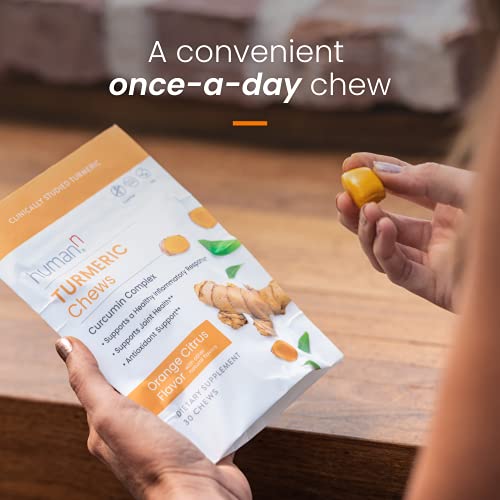humanN Turmeric Curcumin Chews Supplement – High Absorption Turmeric - Orange Citrus Flavor – from The Makers of SuperBeets, 30 Count