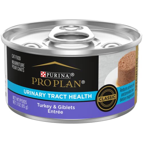 Purina Pro Plan Urinary Tract Cat Food Wet Pate, Urinary Tract Health Turkey and Giblets Entree - (24) 3 oz. Pull-Top Cans