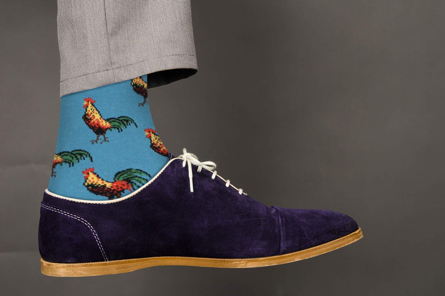 Real Sic Fun Socks for Men and Women - Cozy Cotton Dress Socks with Colorful Designs - Cool, Casual, Pet Patterned (Rooster/Cock)